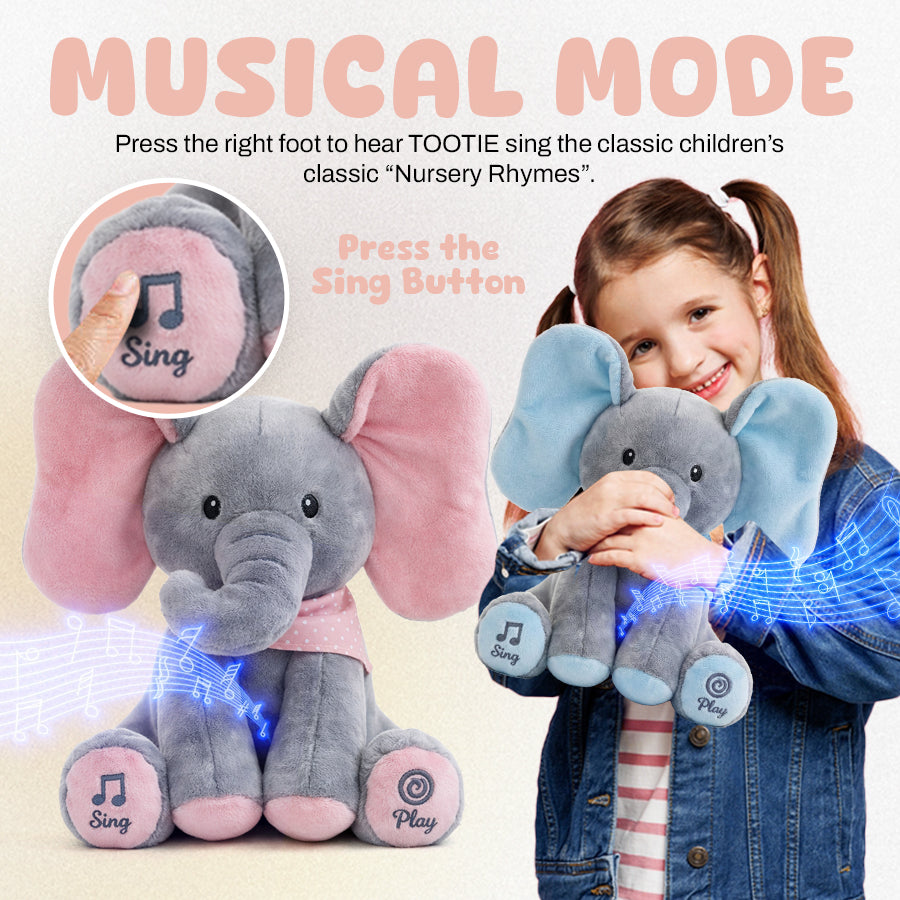 Tootie – Animated Singing Elephant Plush with Flapping Ears – Hostjaya